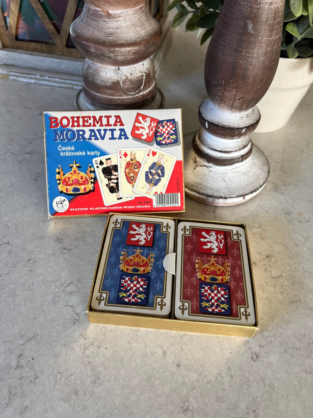 Vintage Playing Cards Double Deck Bohemia Moravia Playing Cards Made in Austria Ferd Piatnik and ...