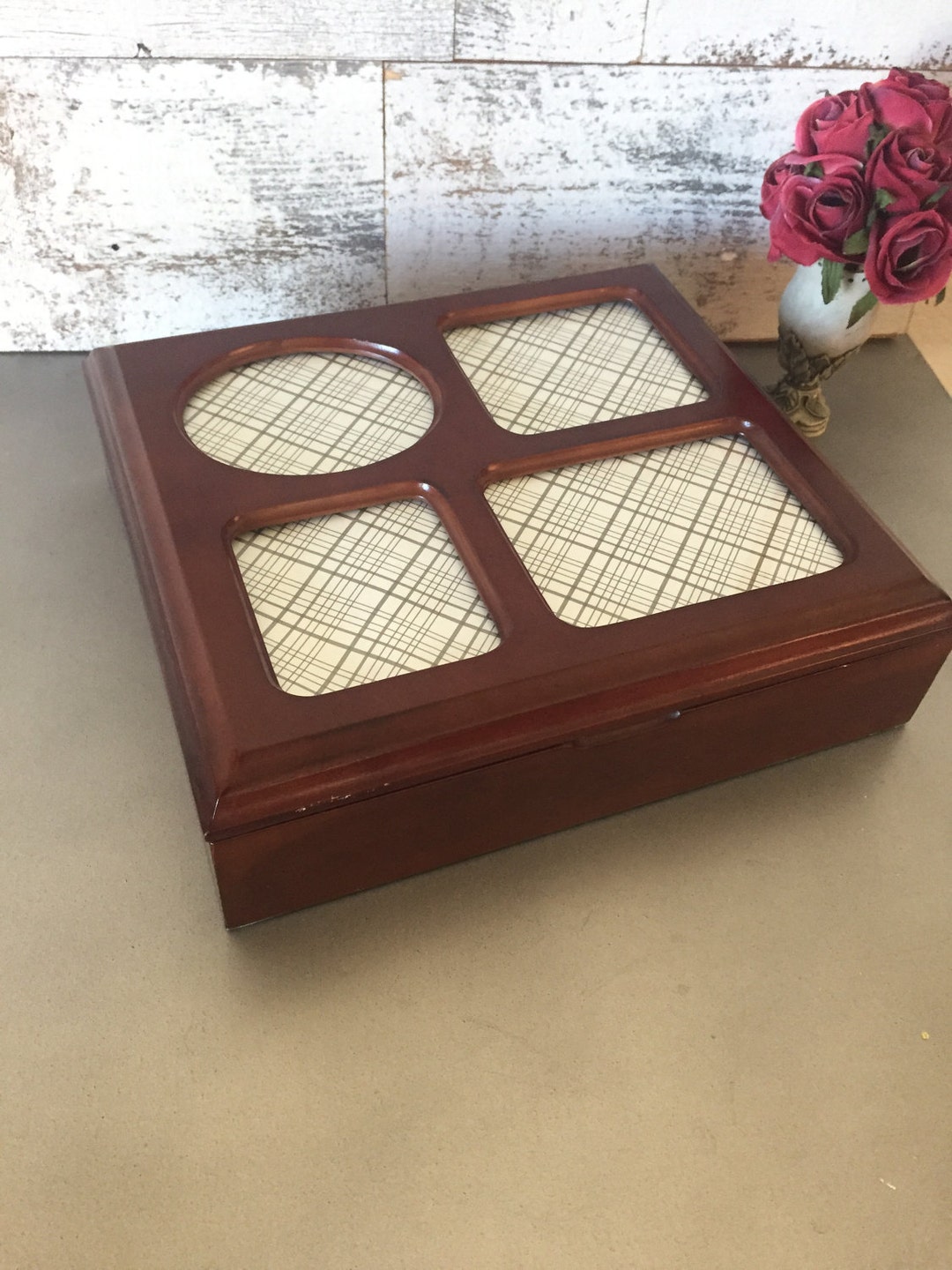 SALE Valentines Day Wood Box Photo Collage Jewelry Box Vintage Jewelry ...