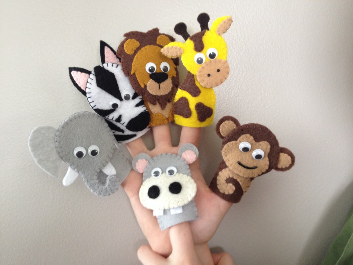 Zoo Friends Finger Puppet Set | Etsy