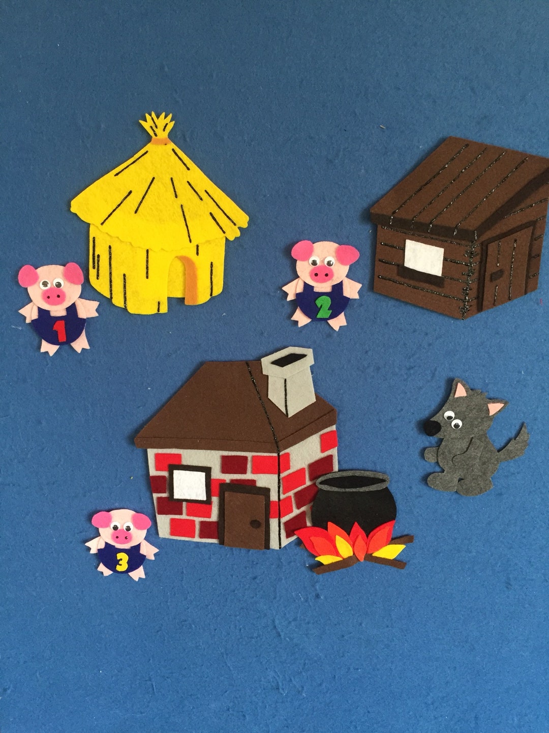 3 Little Pigs Felt Board Set - Etsy
