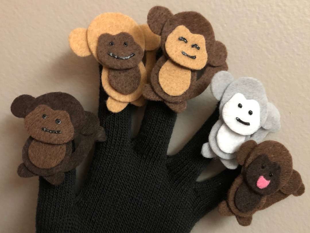 5 Little Monkeys Glove Set - Etsy