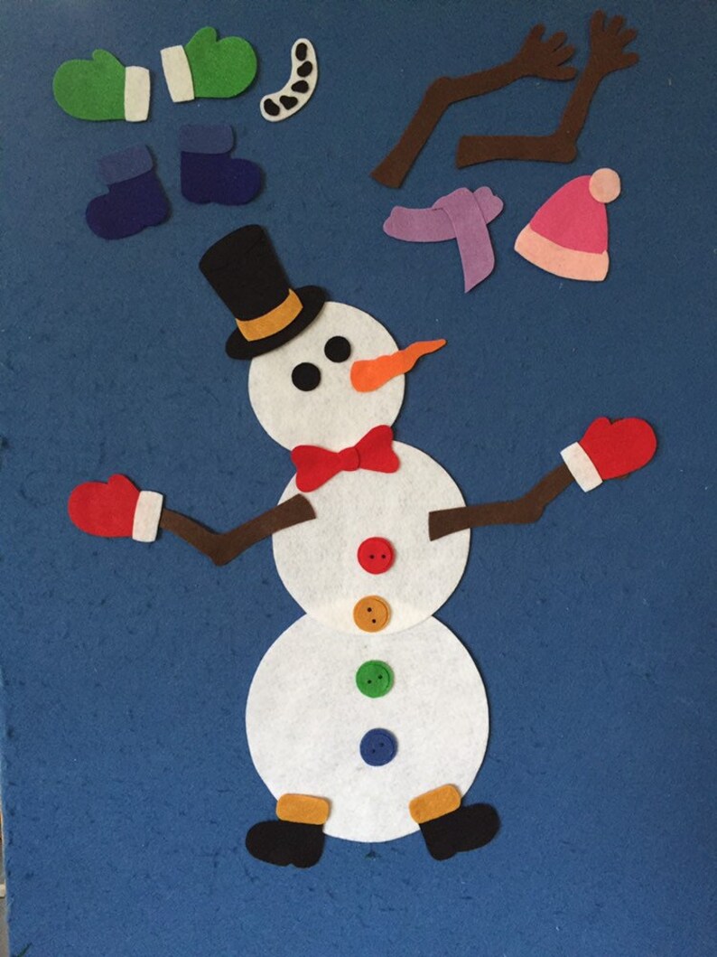 Snowman Felt Board Story Set - Etsy