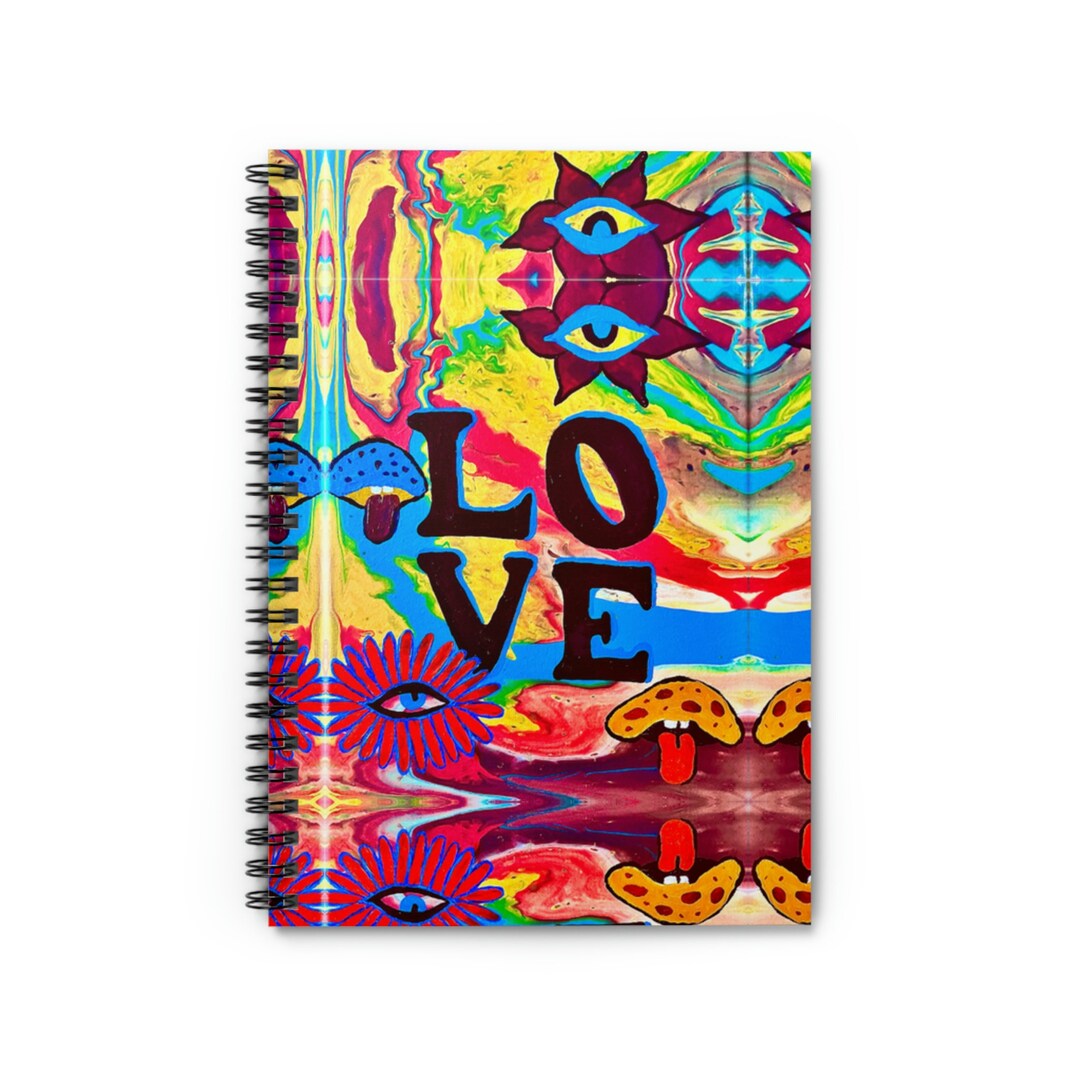 Trippy Hippy Love 70s Era Drippy Style Notebook, Journal for Hippies - Etsy