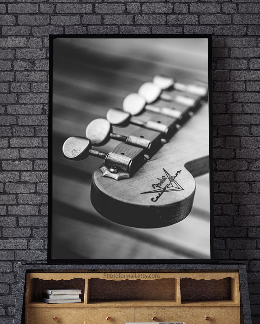 Guitar Print Fender Music Wall Art Electric Guitar Art in Black and ...