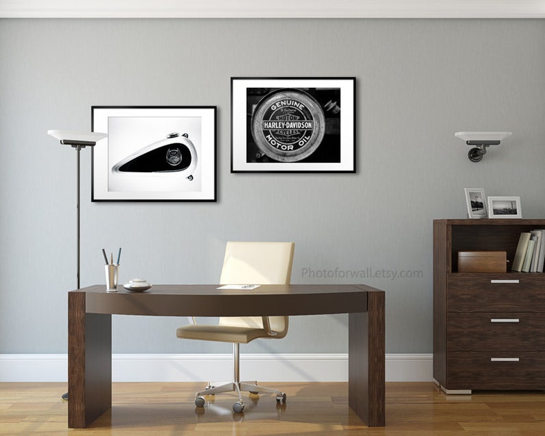 Motorcycle Print Harley Davidson Wall Art Office Decor Etsy