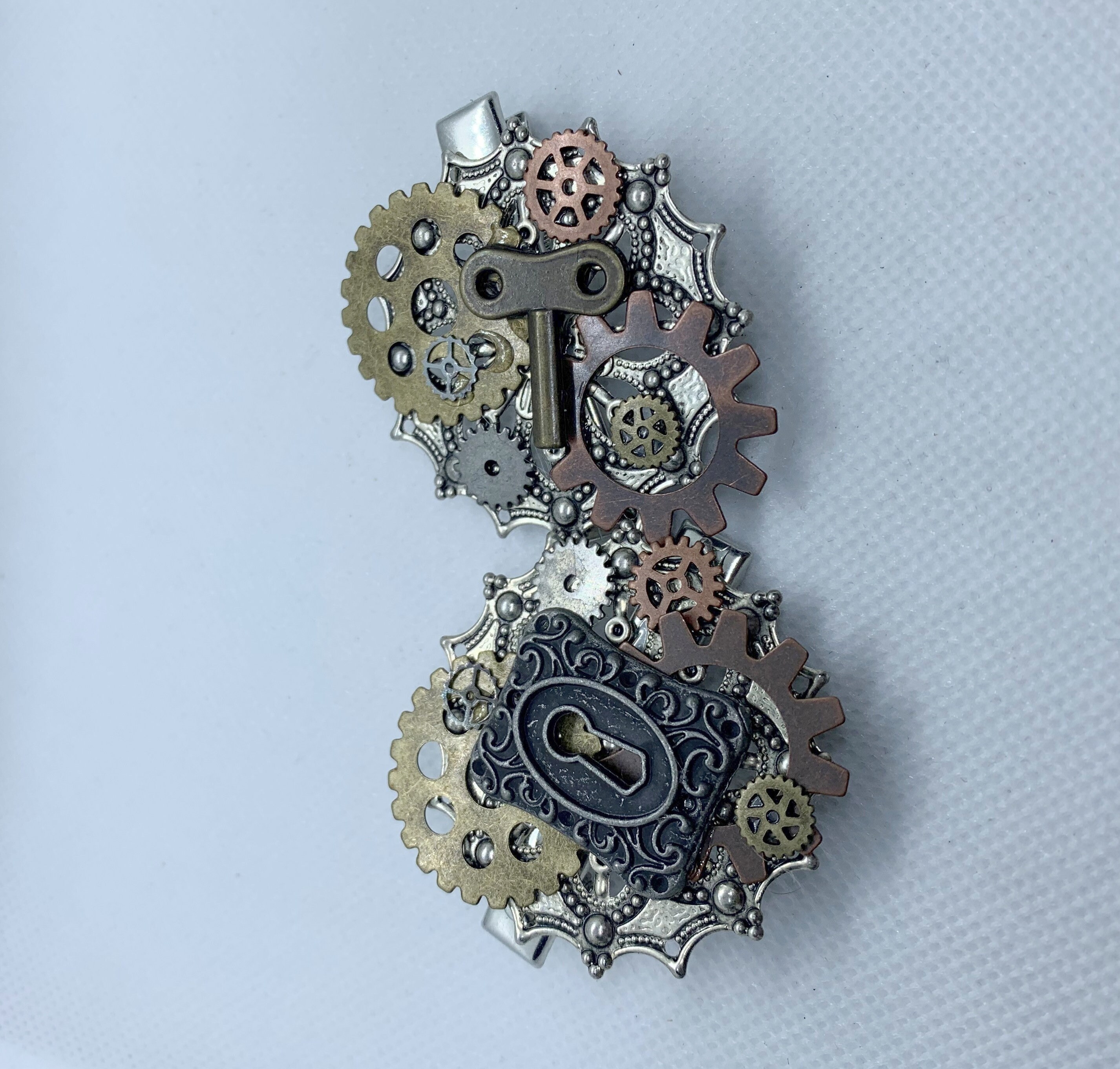 Steampunk Lock and Key Hair Clips - Etsy