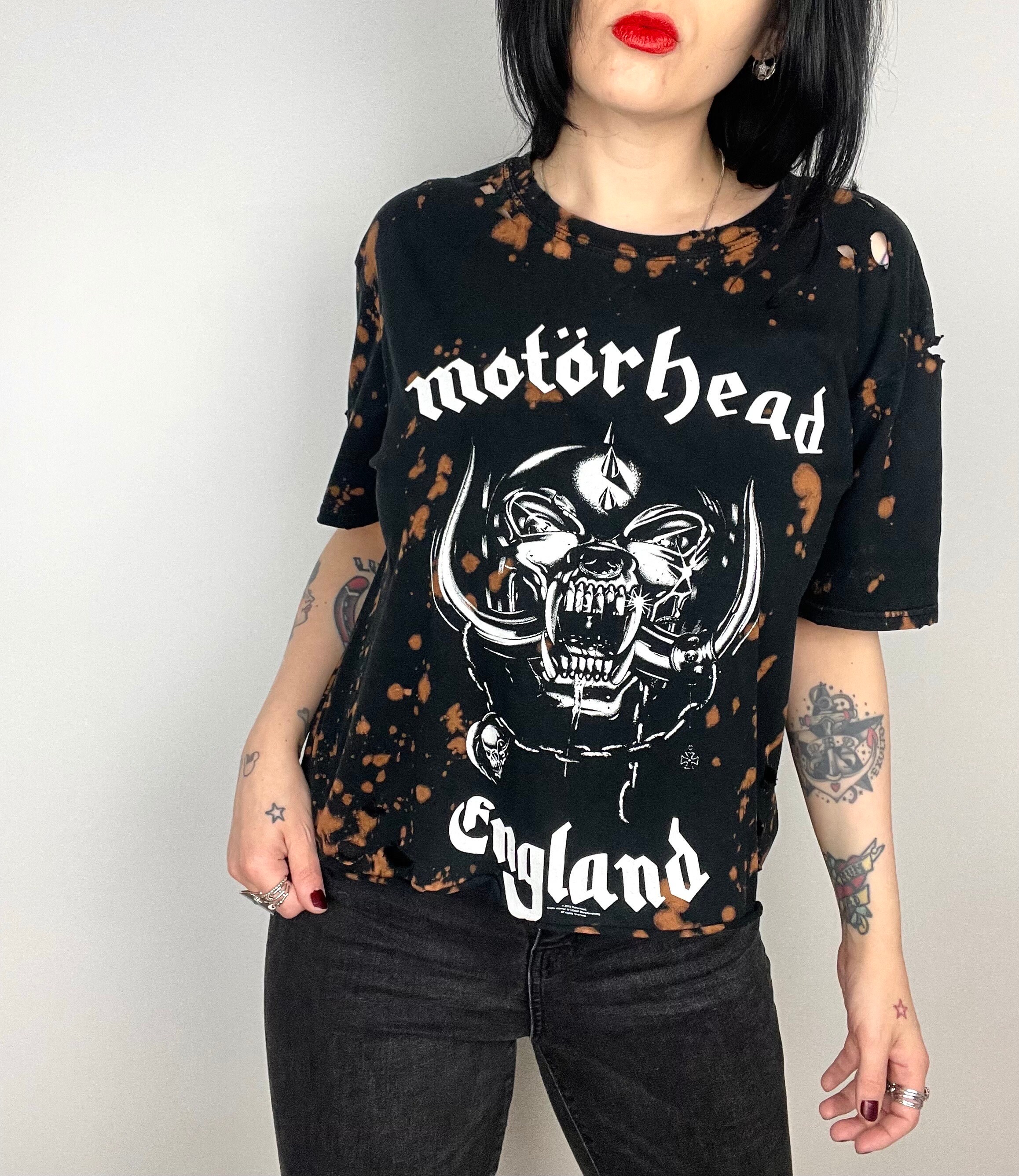 Motörhead Bleached Distressed Custom Band Shirt Alt Clothing Size ...