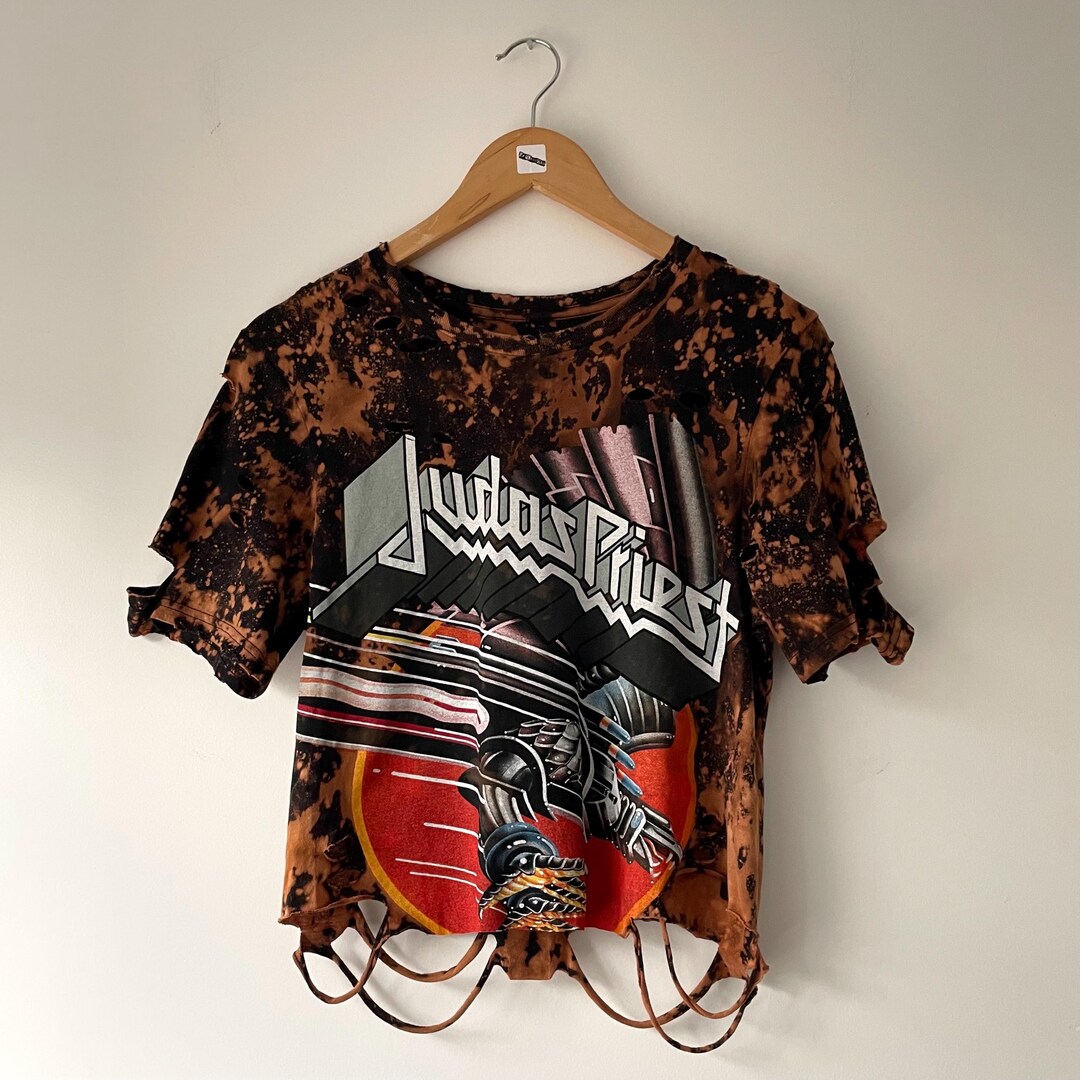 Judas Priest Bleached Custom Band Shirt Alt Clothing Custom Tee Alternative Tumblr Grunge Goth ...