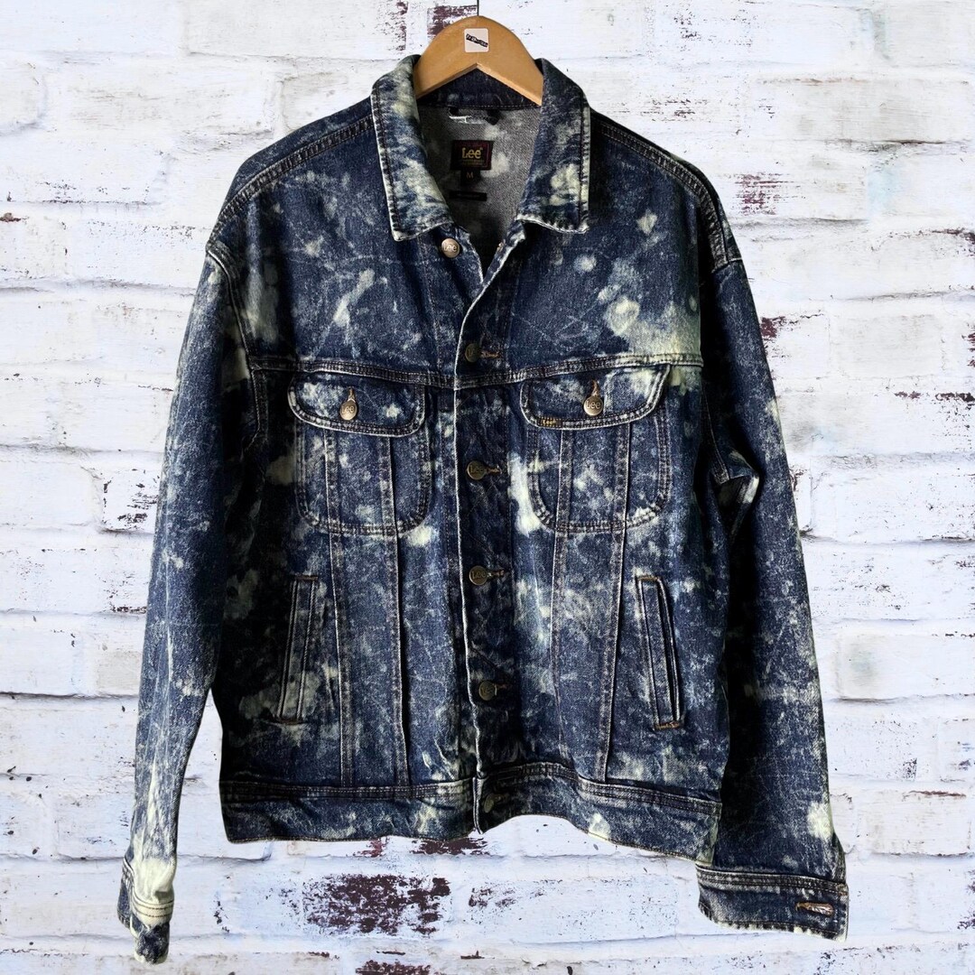 Bleached Reworked Denim Jacket Punk Alt Clothing Tumblr Grunge Goth ...