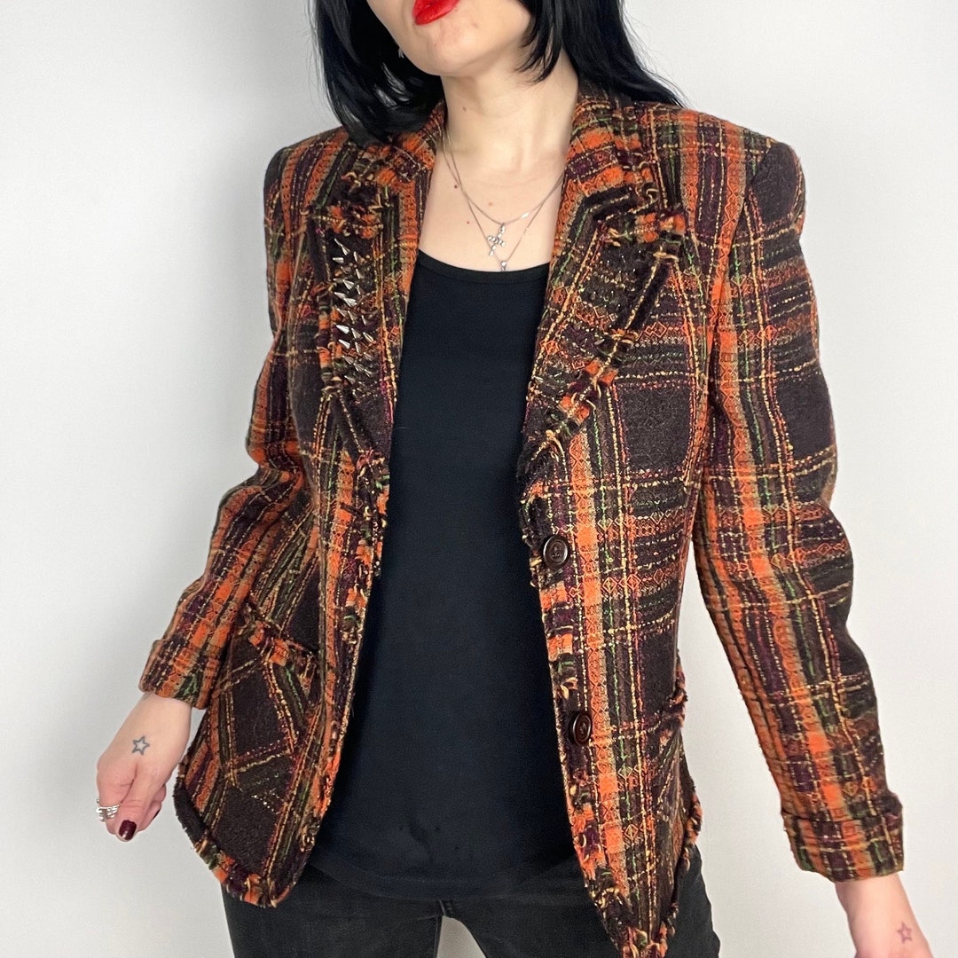 Punk Inspired Custom Studded Blazer Jacket Size 10 Tumblr Grunge ...