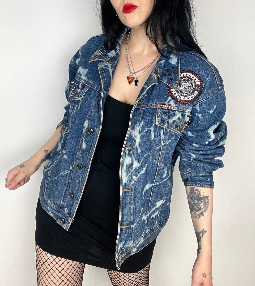 Motorhead Custom Denim Jacket Size Small Rock N Roll Heavy Metal Alt ...