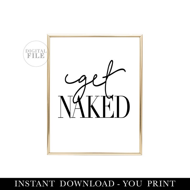 Printable Wall Art Get Naked Bathroom Prints Bathroom Etsy