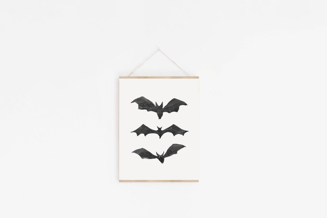 HALLOWEEN PRINTABLE WALL Art, Halloween Decor, Bats, Hey Boo, Fall ...