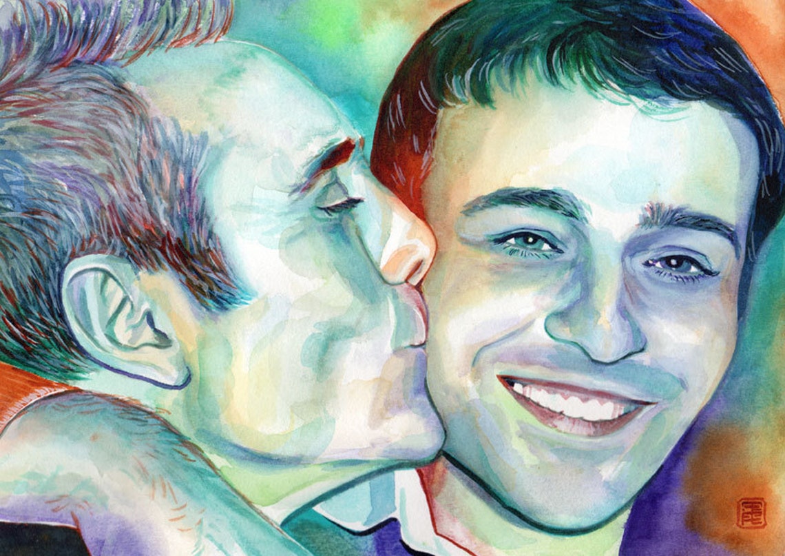 LOSS of FATHER and SON Custom Portrait Painting Remembrance Gifts for ...