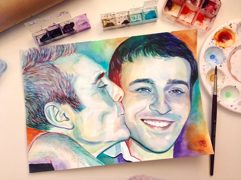 LOSS of FATHER and SON Custom Portrait Painting Remembrance Gifts for ...