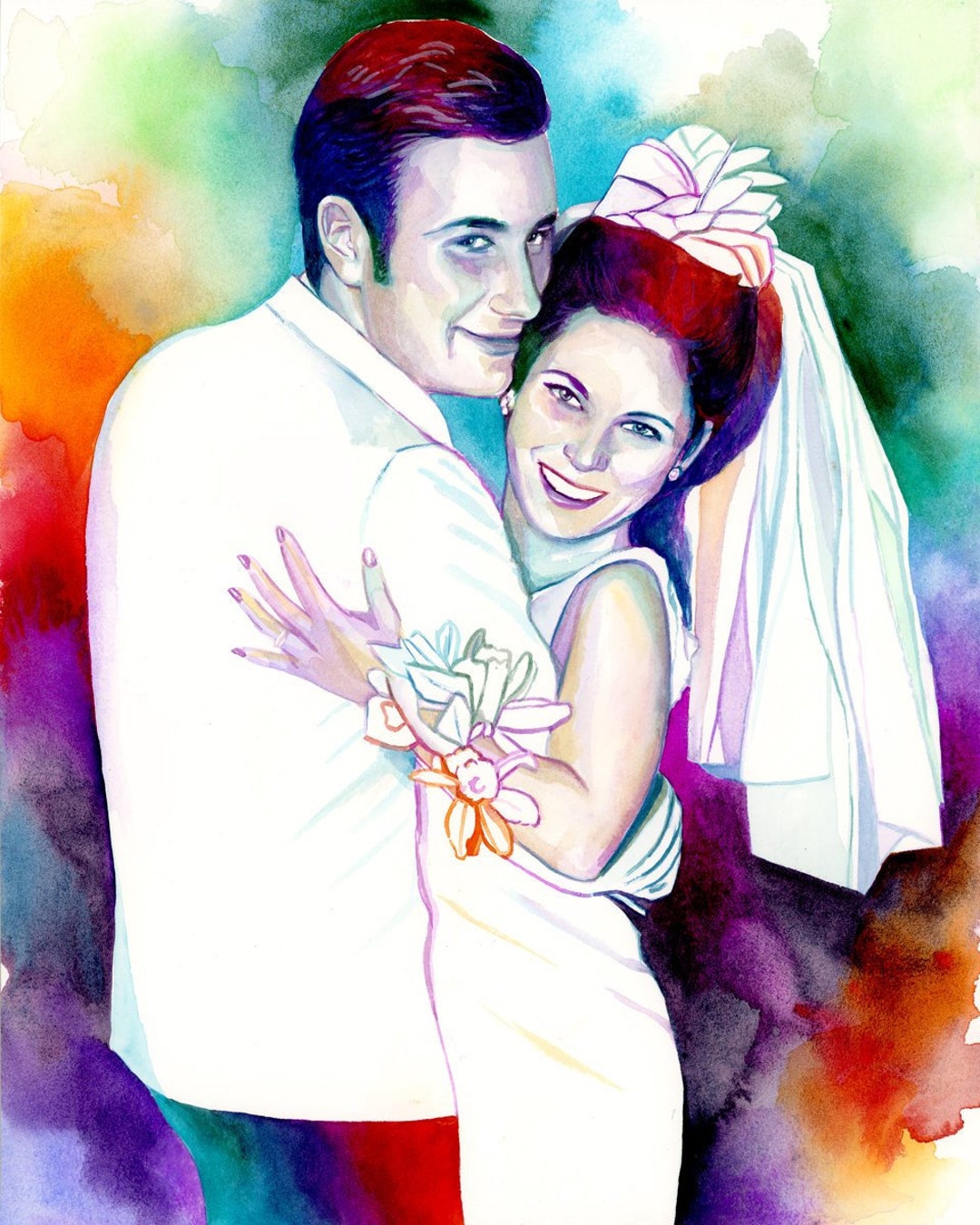 30th Anniversary Gift for Parents PERSONALIZED PORTRAIT PAINTING 30 ...