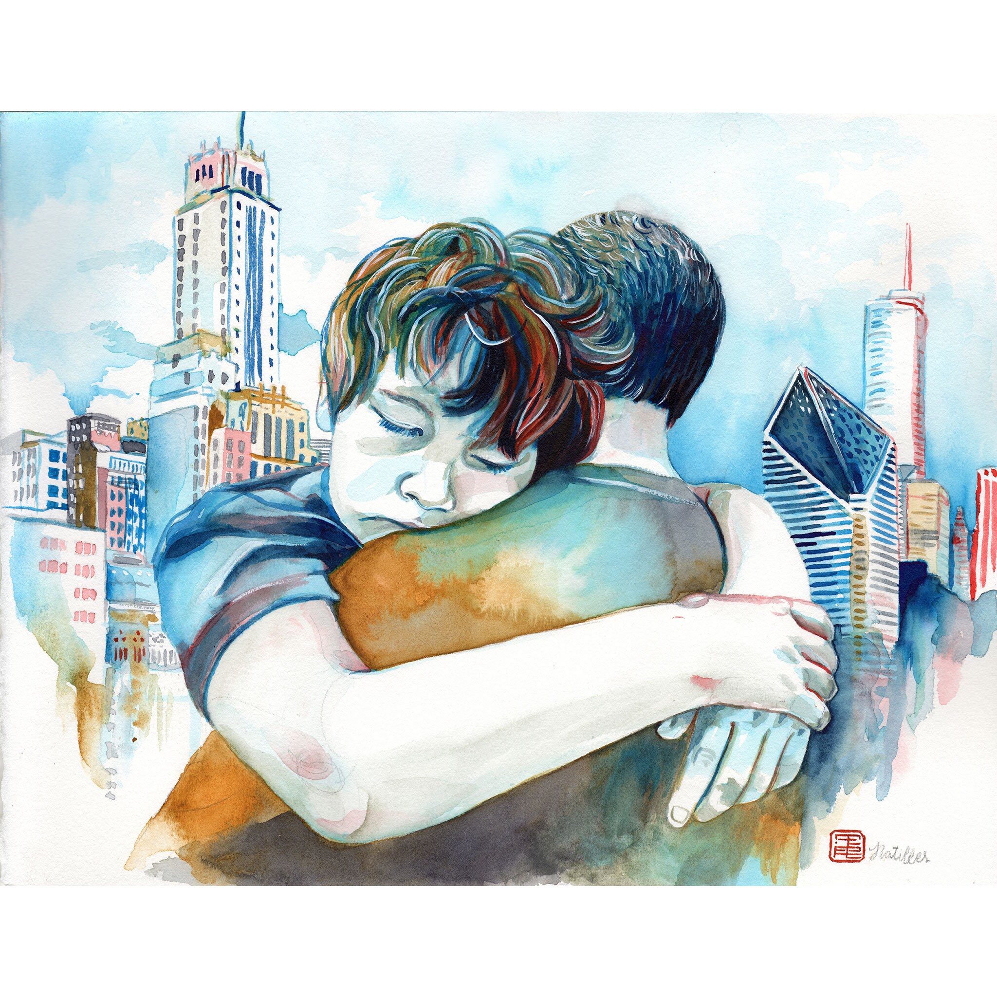 LOSS of FATHER and SON Custom Portrait Painting Remembrance Gifts for ...