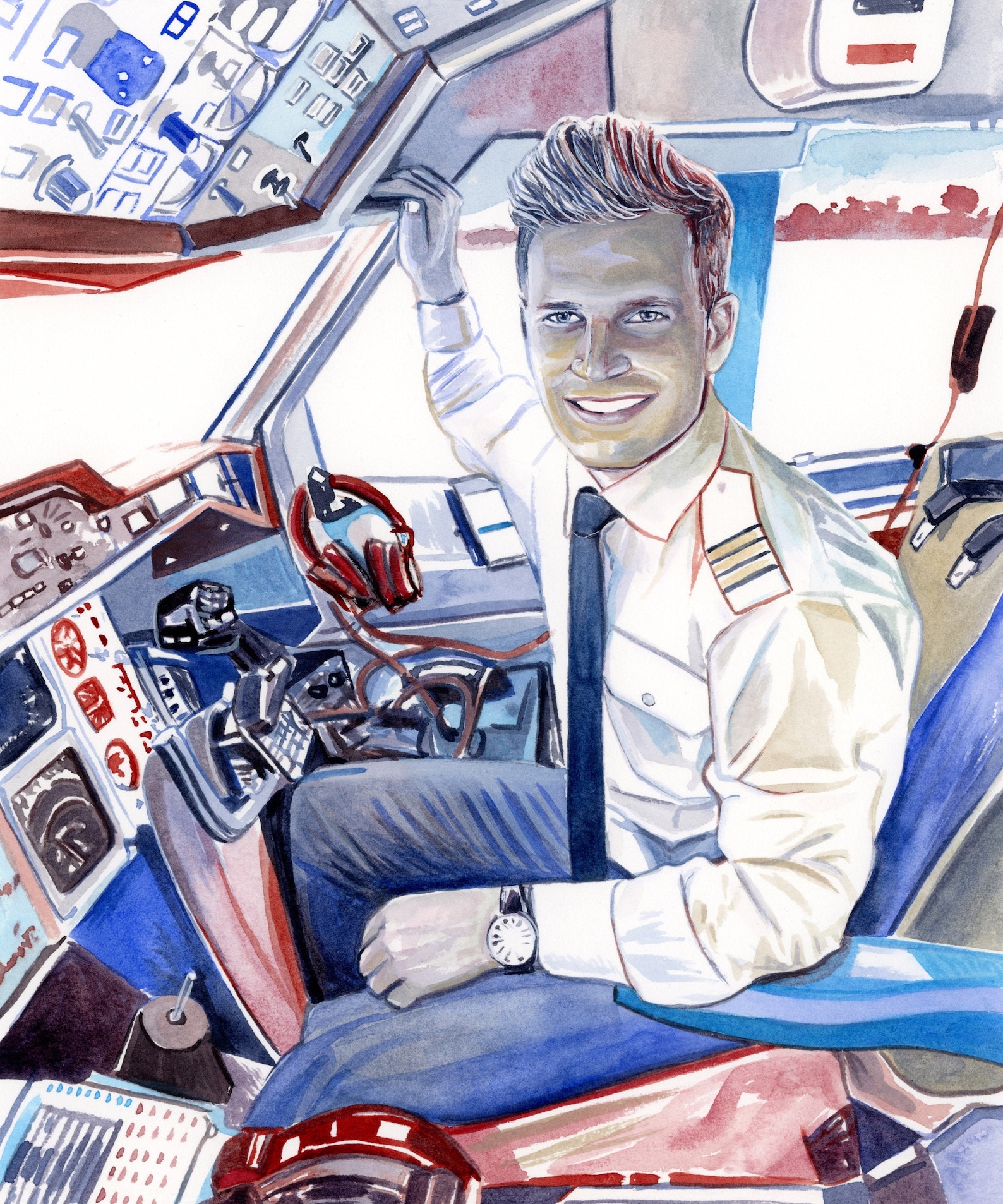 PERSONALIZED PILOT PORTRAIT Painting Pilot Gifts for Him - Etsy