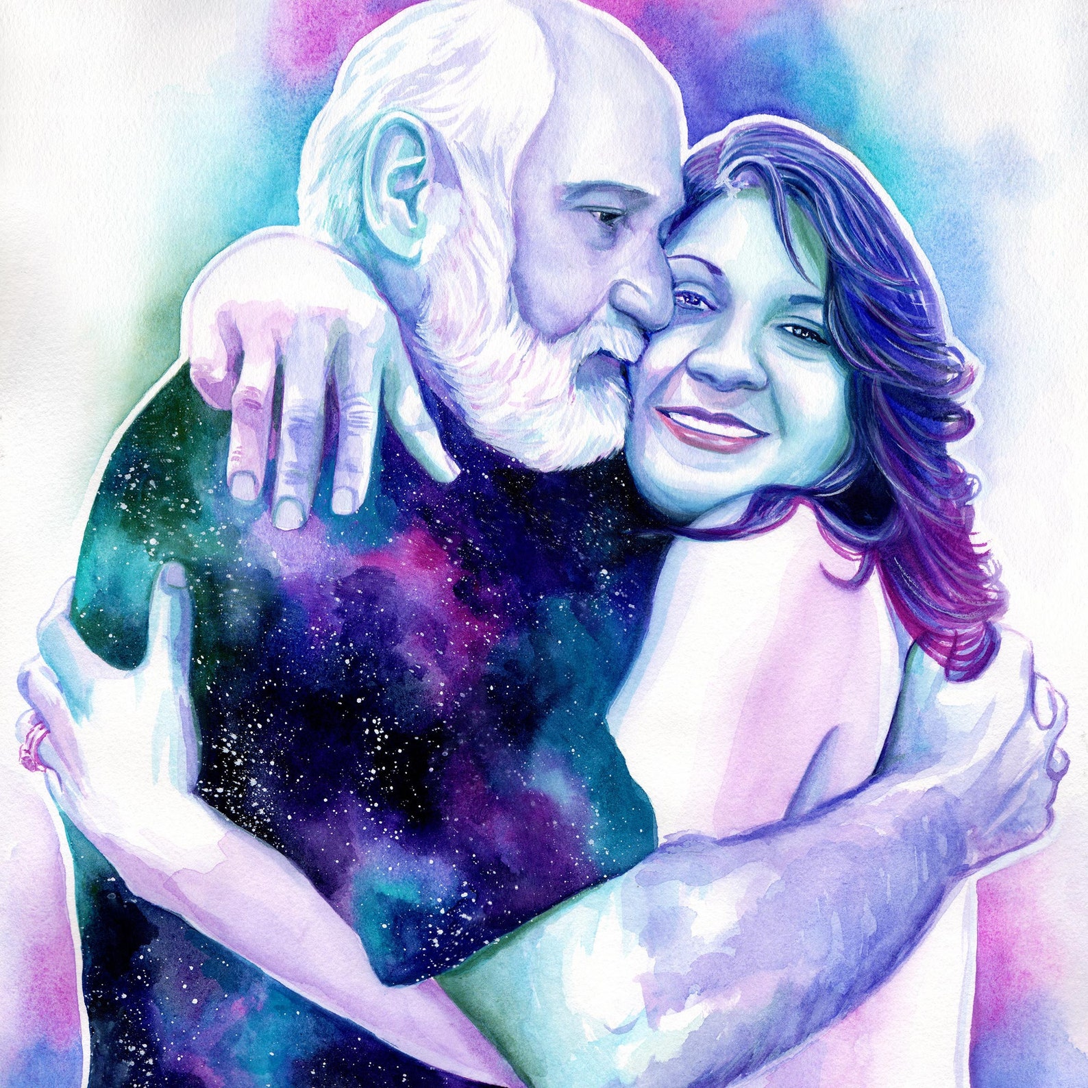 LOSS of FATHER and SON Custom Portrait Painting Remembrance Gifts for ...