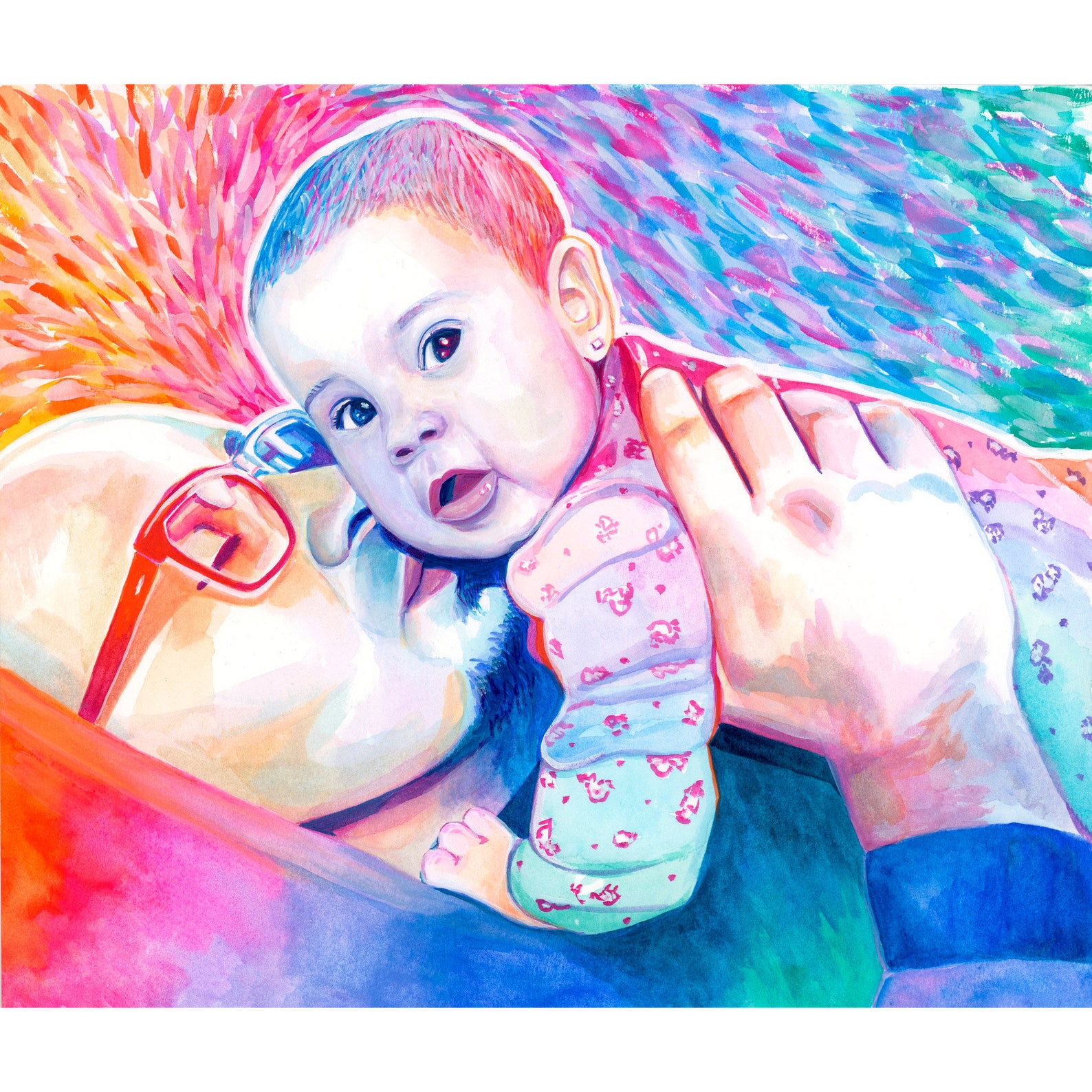 Gift for New Dad, Son to Father Gift, Father and Son Custom Watercolor ...