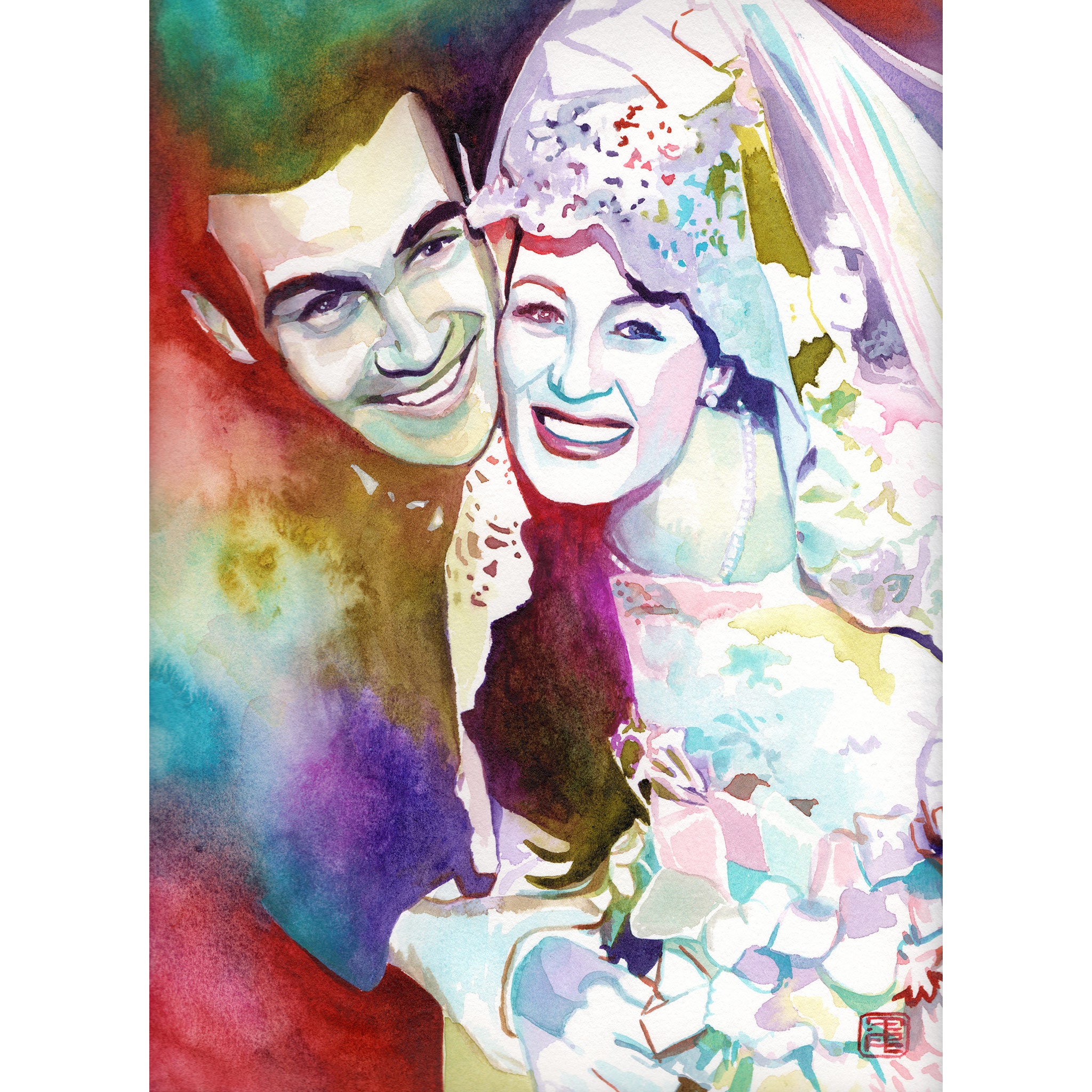 CUSTOM COUPLE PORTRAIT From Photo Personalized 50th Anniversary Gifts ...