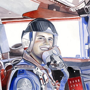 PERSONALIZED PILOT PORTRAIT Painting, Pilot Gifts for Him, Pilot ...
