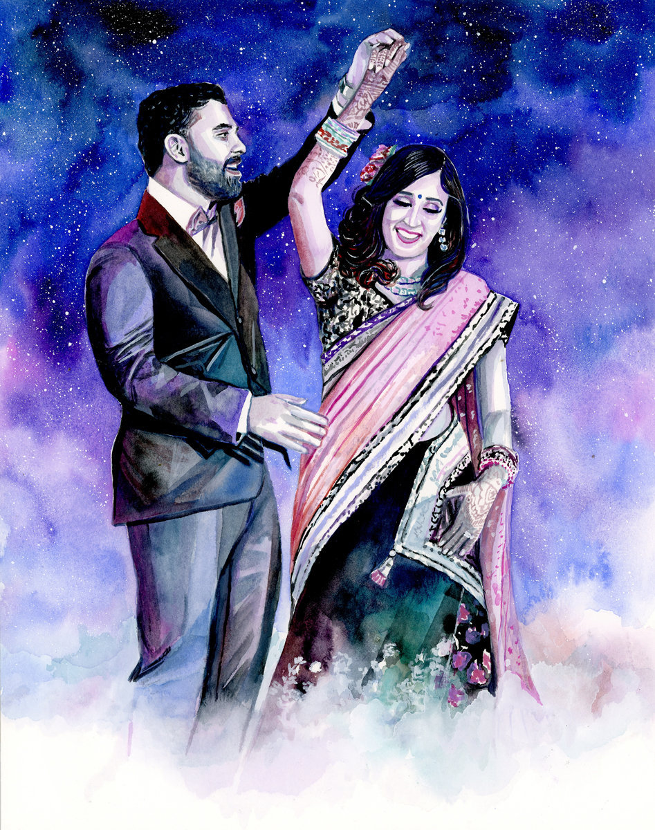 Couple Portrait Art Custom Couple PORTRAIT HAND PAINTED | Etsy