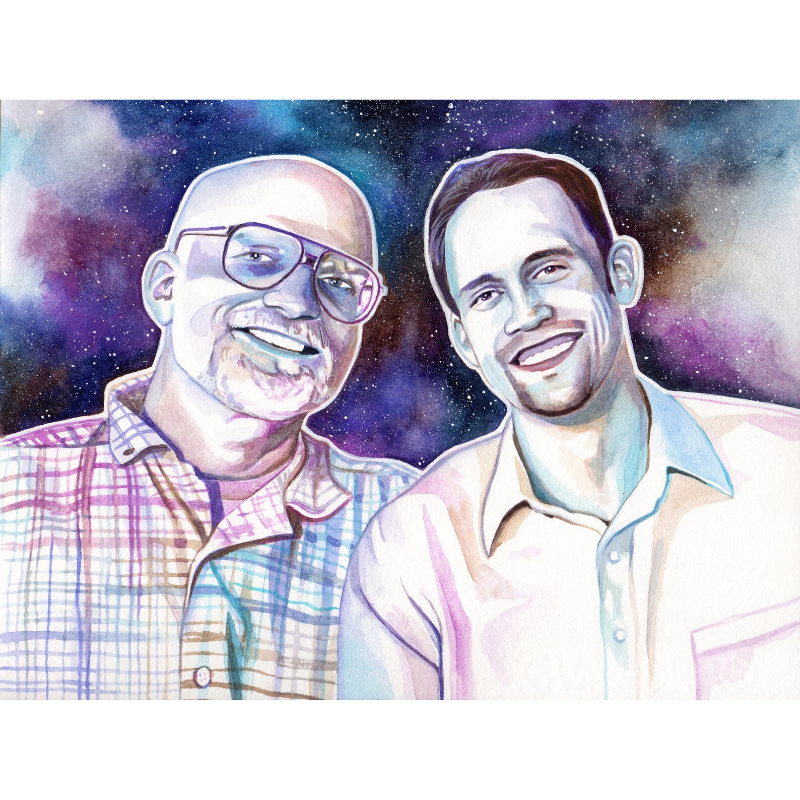 LOSS of FATHER and SON Custom Portrait Painting Remembrance Gifts for ...