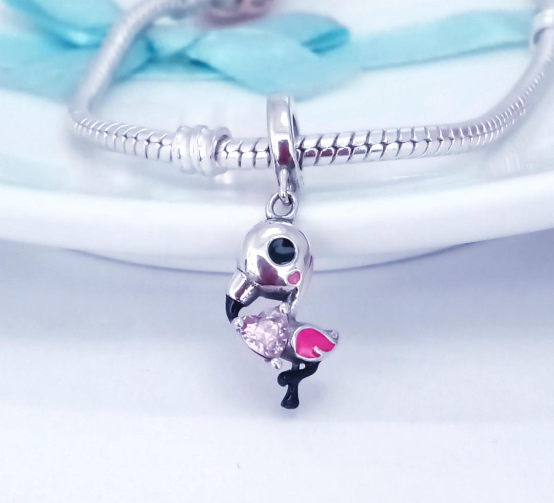 Charm for Bracelet Kawaii Flamingo S925 Sterling Silver Pandora Compatible - Etsy