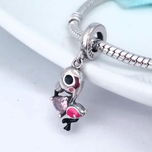 Charm for Pandora Bracelet Kawaii Flamingo S925 Sterling Silver Charm - Etsy