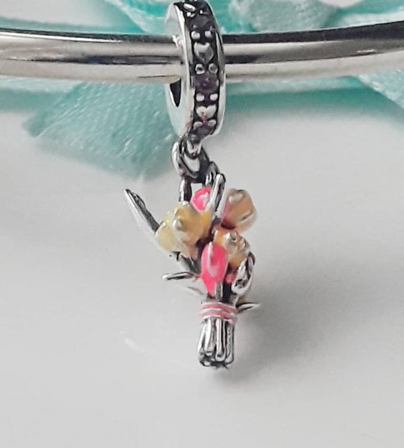 Congratulations Celebration Graduation Flower Bouquet Charm S925 ...