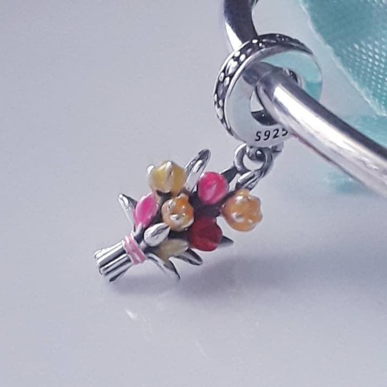 Congratulations Celebration Graduation Flower Bouquet Charm S925 ...