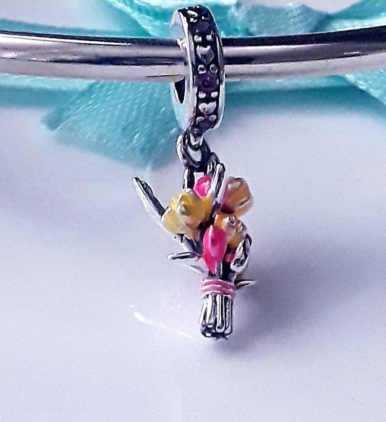 Congratulations Celebration Graduation Flower Bouquet Charm S925 ...