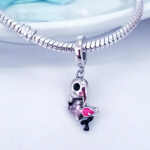 Charm for Pandora Bracelet Kawaii Flamingo S925 Sterling Silver Charm - Etsy
