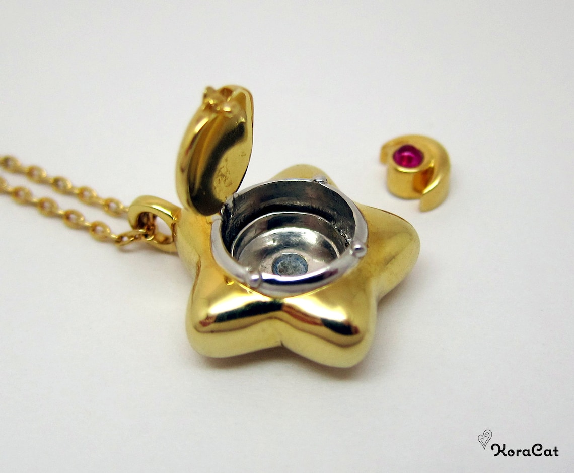 Sailor Moon Star Locket Pendant Necklace 18mm | Etsy