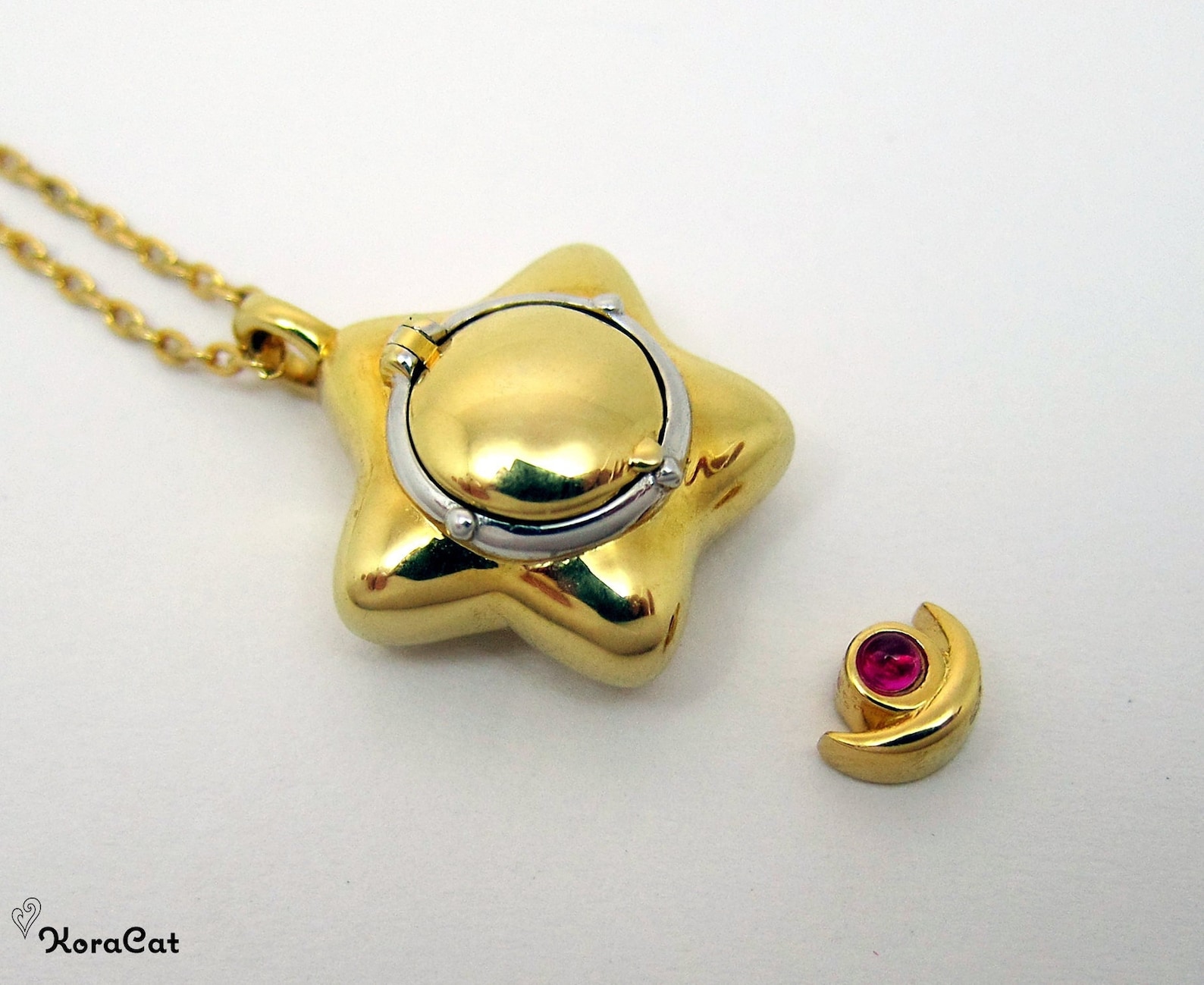 Sailor Moon Star Locket Pendant Necklace 18mm - Etsy UK