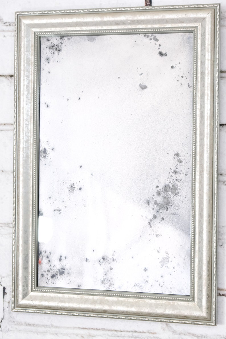 Distressed Silver Wall Mirror, Silver Framed Mirror, 18.5 X 12.5 - Etsy