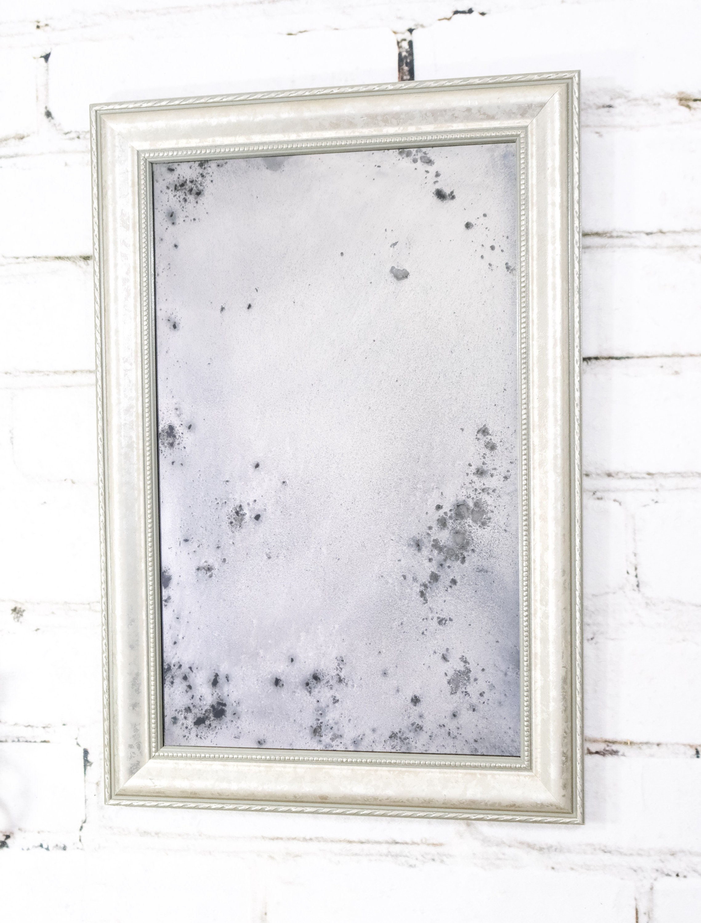 Distressed Silver Wall Mirror, Silver Framed Mirror, 18.5 X 12.5 - Etsy