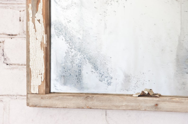 Antiqued Silver Window Pane Mirror, Distressed Window Pane Mirror - Etsy