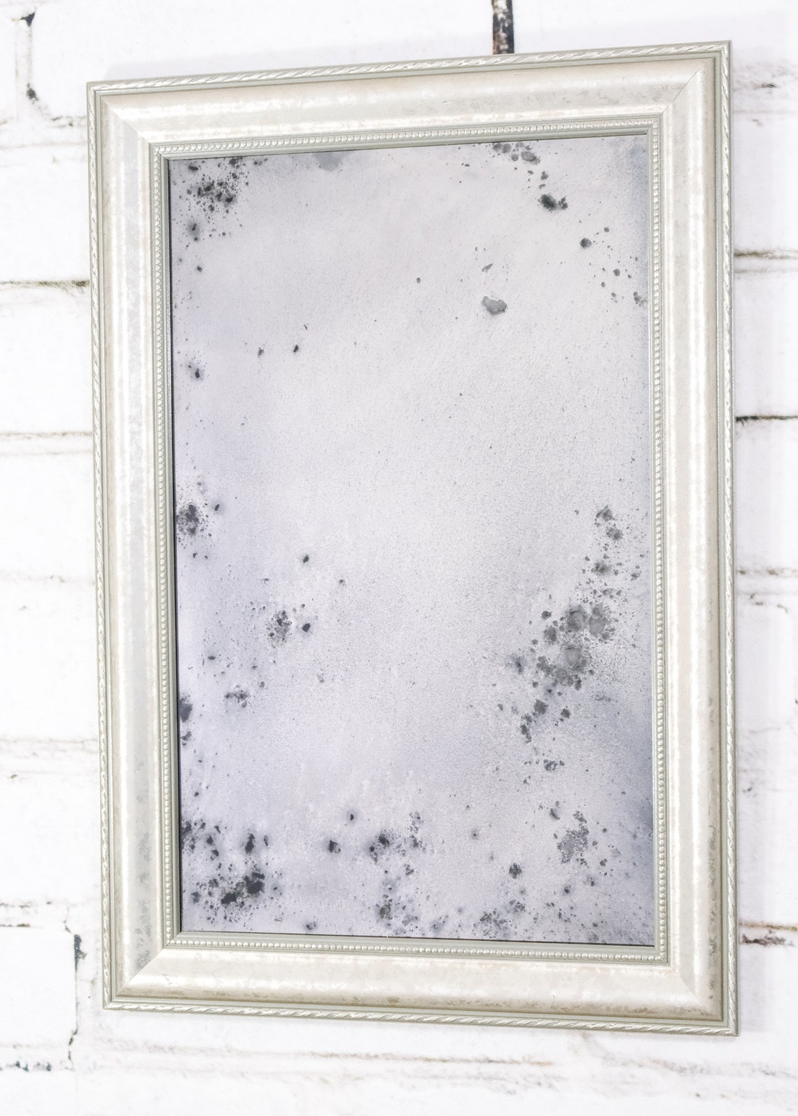 Distressed Silver Wall Mirror, Silver Framed Mirror, 18.5 X 12.5 - Etsy