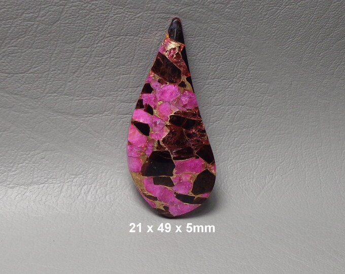 Obsidian, Pink Calcite and Bronze Cabochon - Etsy