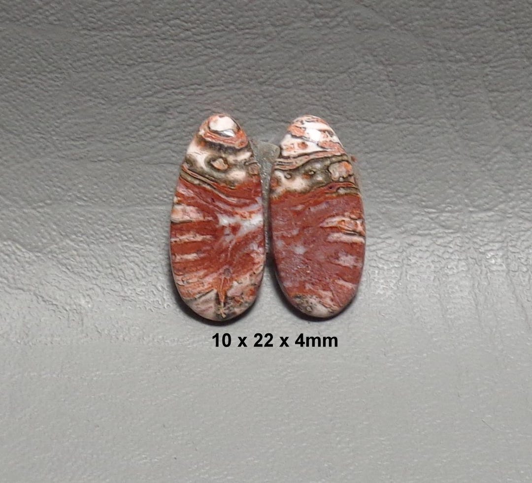 LEOPARD SKIN JASPER Cabochon Pair - Etsy