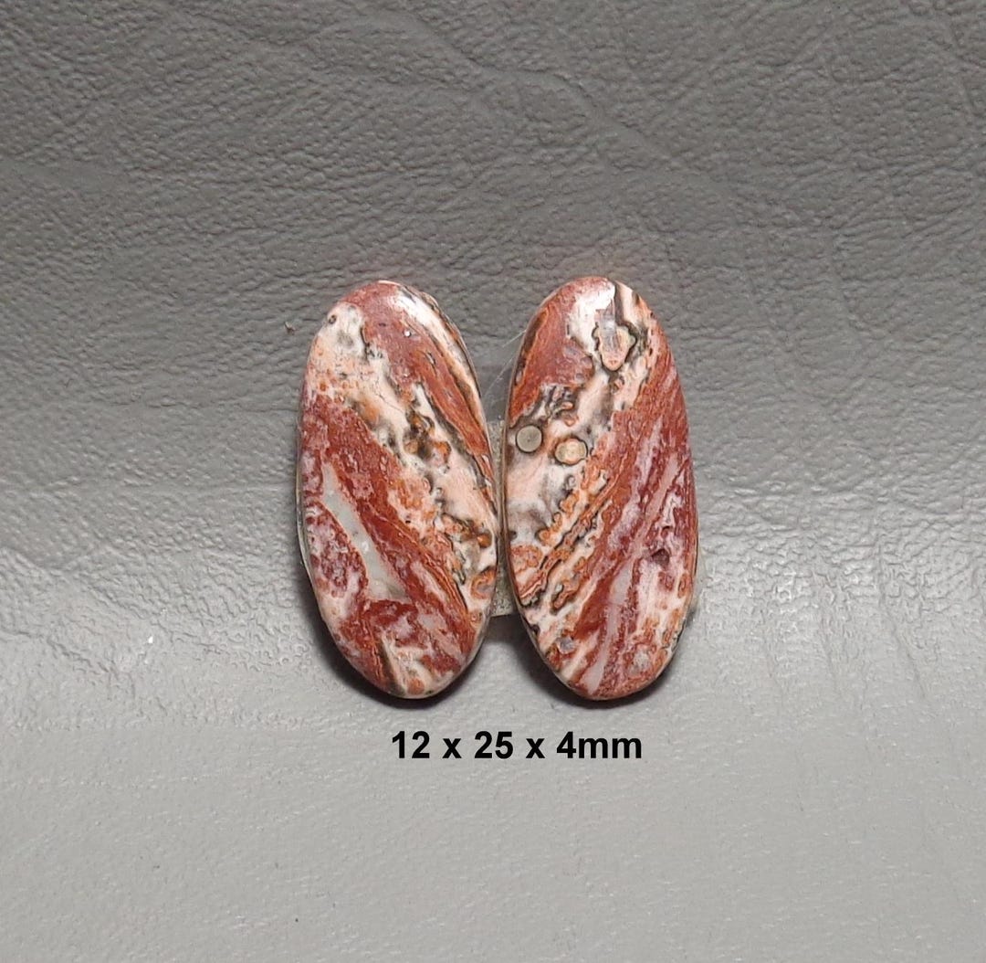 LEOPARD SKIN JASPER Cabochon Pair - Etsy