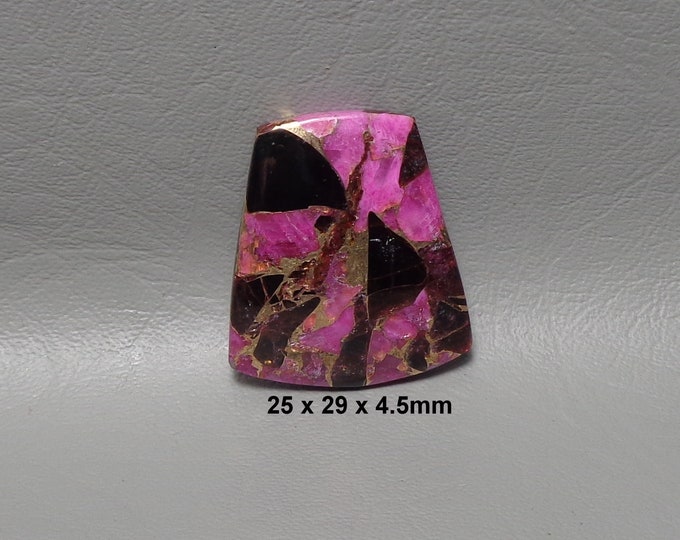 Obsidian, Pink Calcite and Bronze Cabochon - Etsy