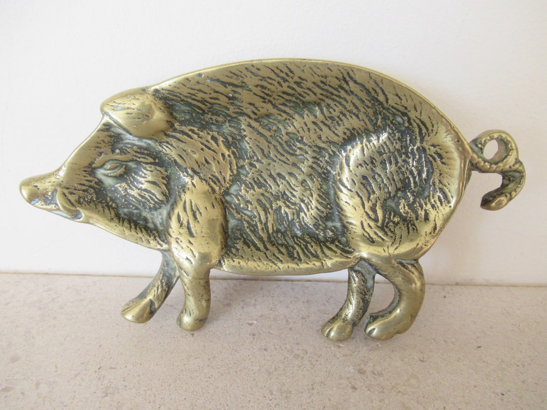 Vintage Brass Pig Wild Boar Hog Pin Dish Ashtray Trinket Holder - Etsy