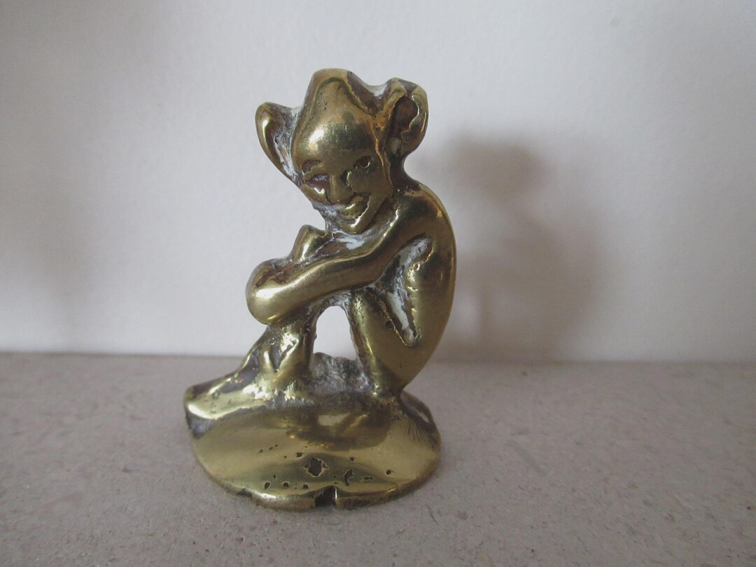 Vintage Cheeky Lucky Pixie Imp Brass Ornament Decor Pagan Gift - Etsy