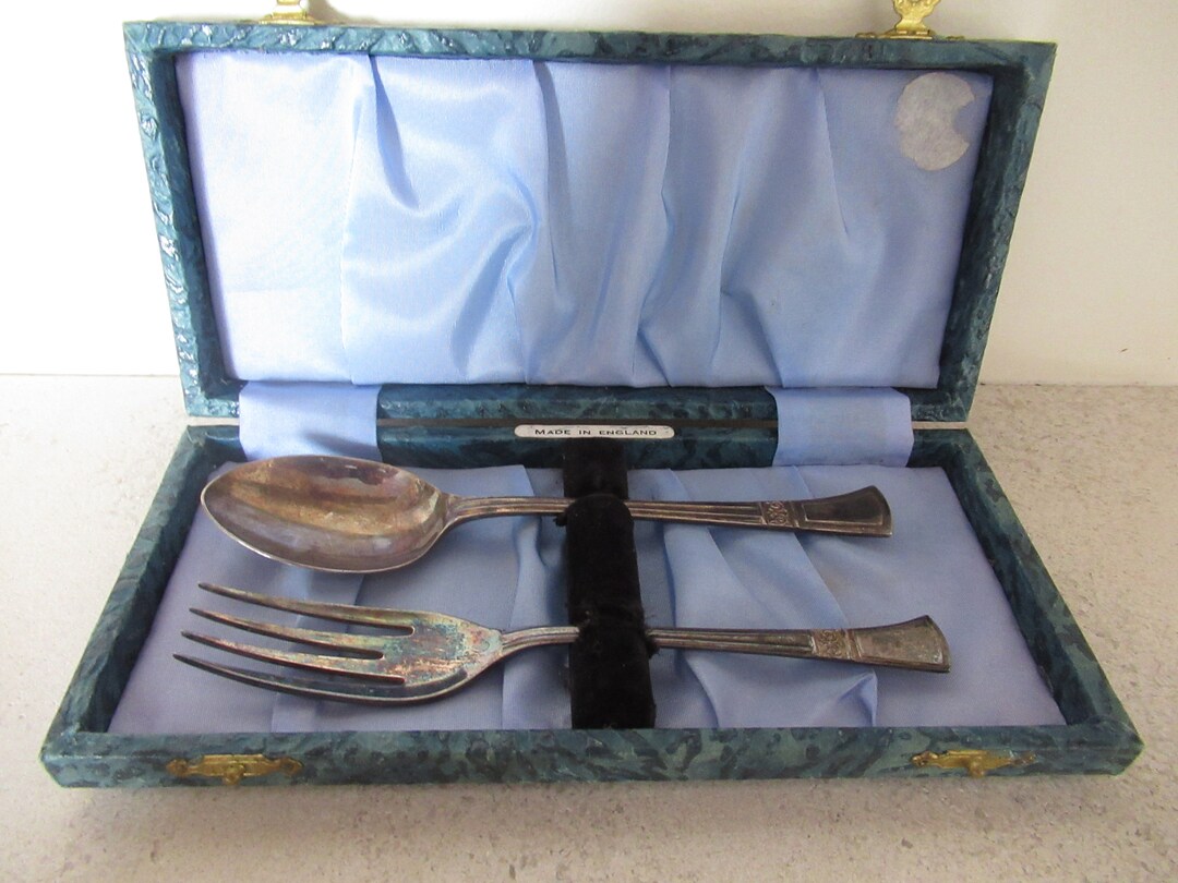 Vintage Childrens Angora Boxed Cutlery Set Rd Number Dates to 1938 - Etsy