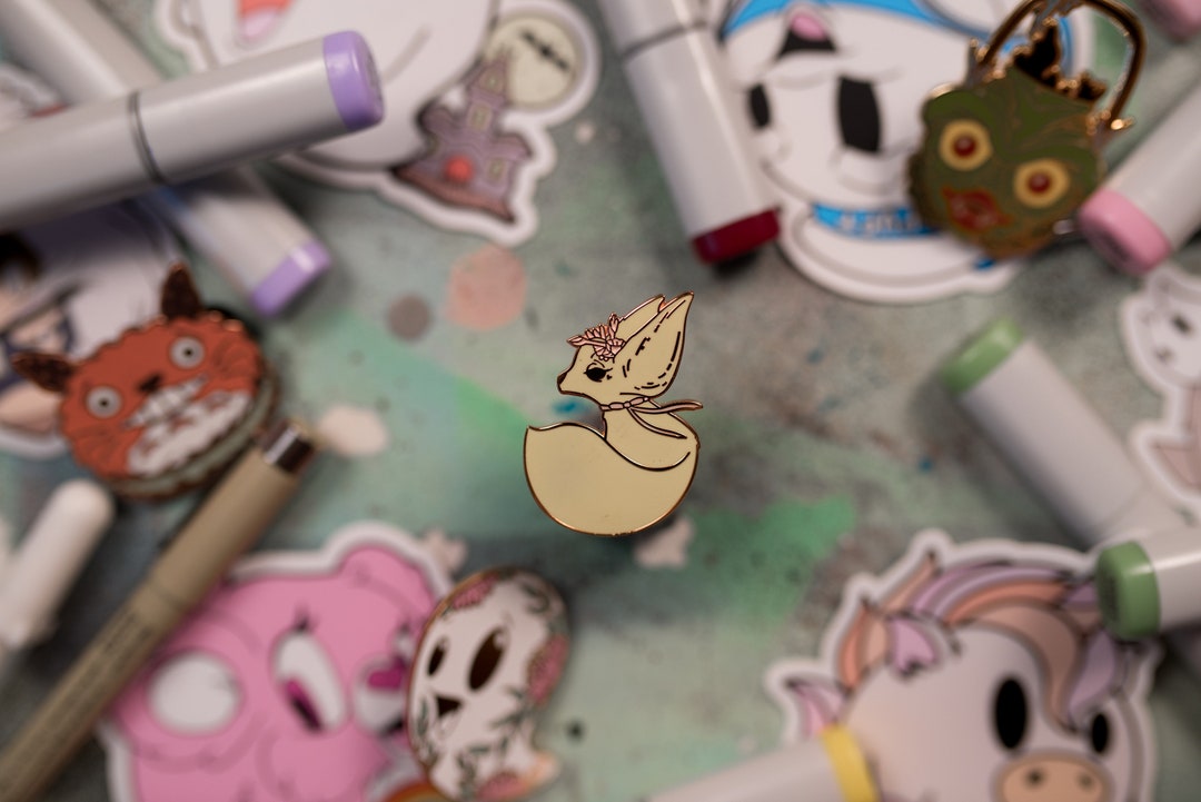 Kitsune Hard Enamel Pin - Etsy