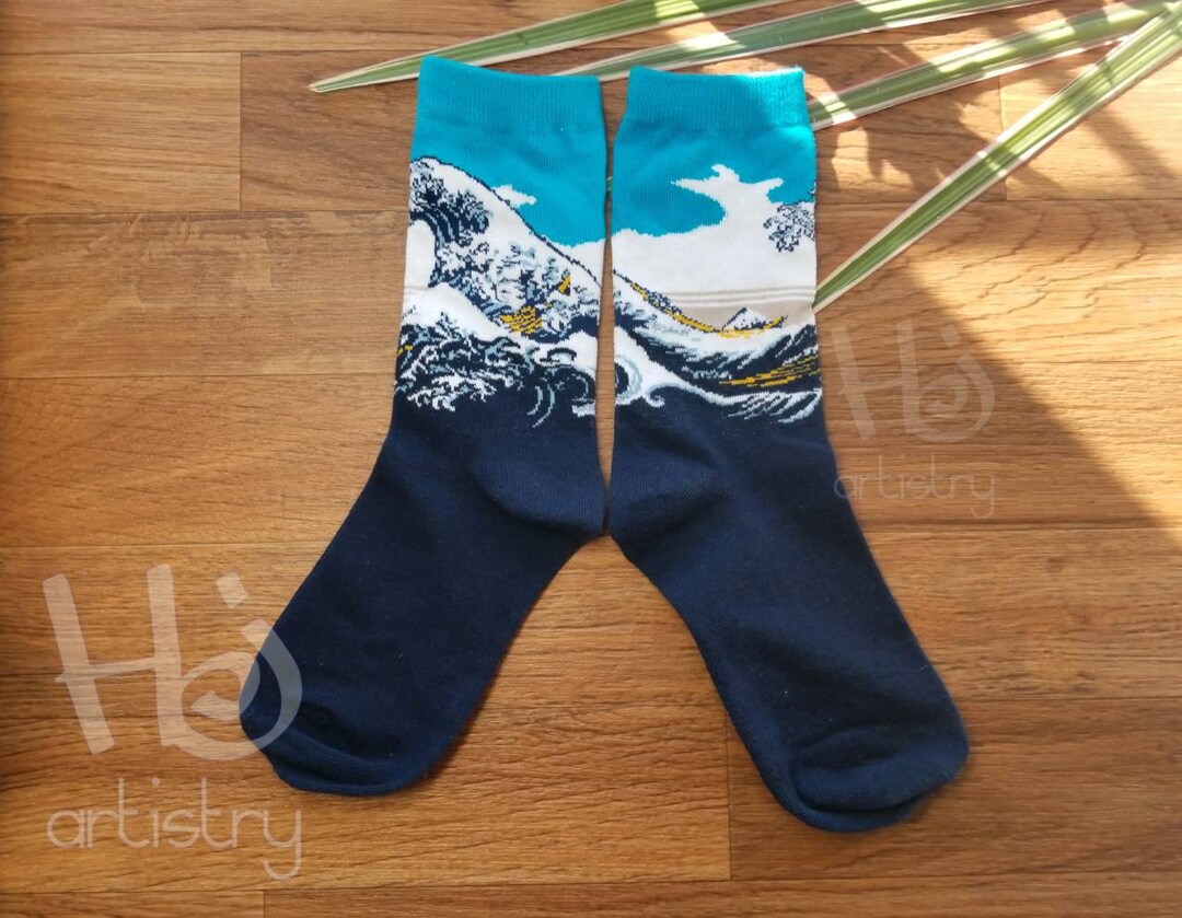 Ocean Wave Socks- Great Wave off Kanagawa - Etsy