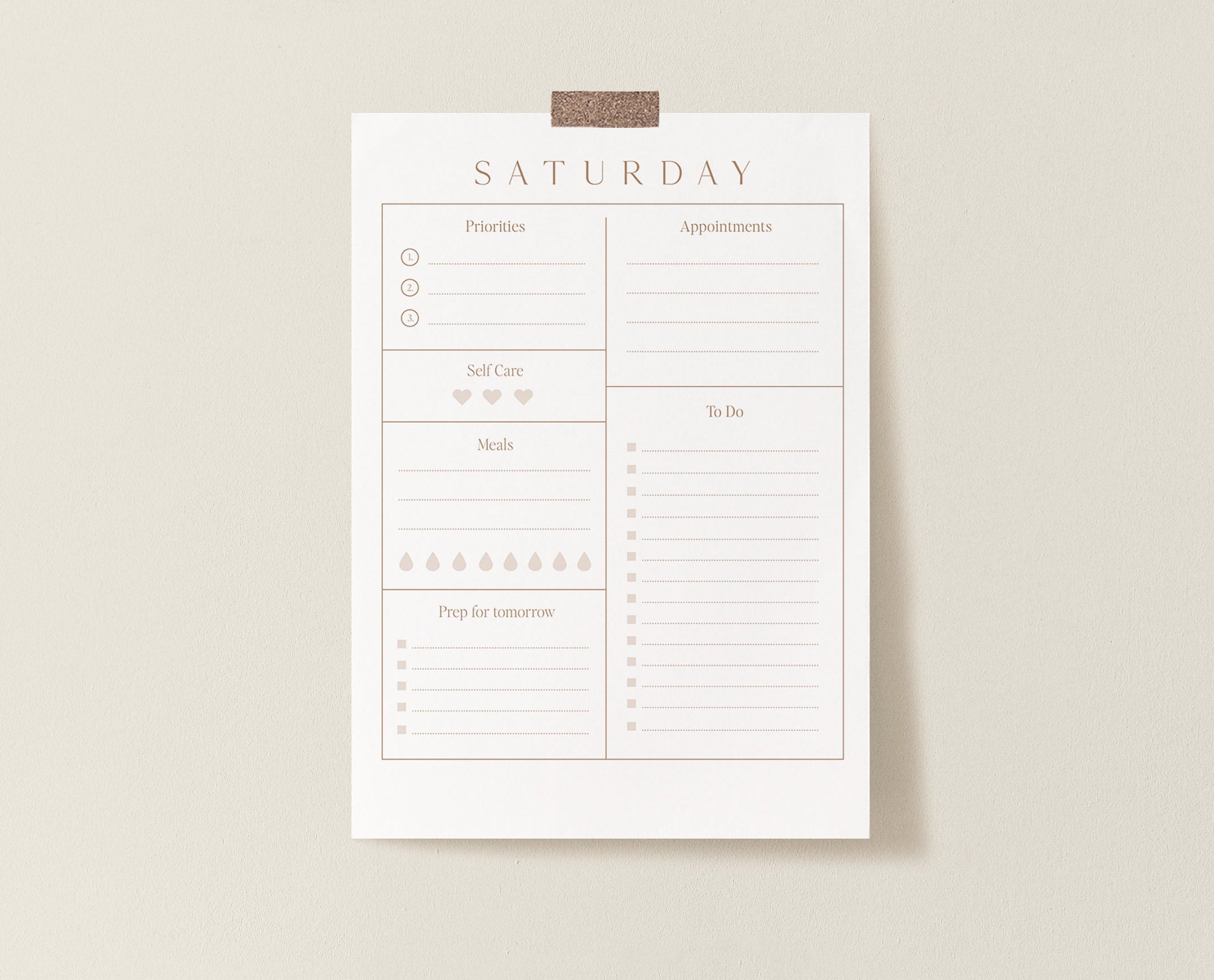 Printable Minimal Neutral Easy Daily Planner to Do List NO CANVA NEEDED ...